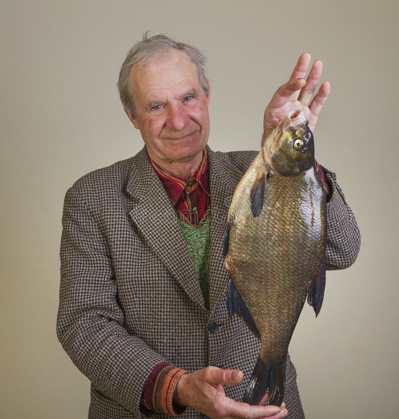 Man and fish. stock image. Image of fish, smiling, person - 51107349