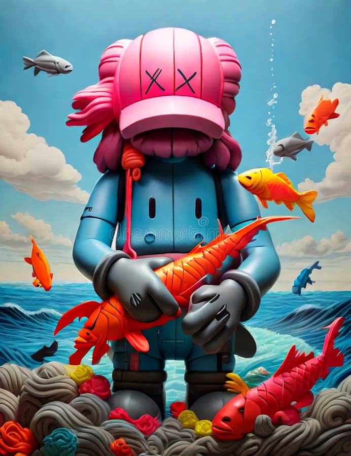 A Man with a Fish Head, As a Fighter for the Environment, Preserving ...