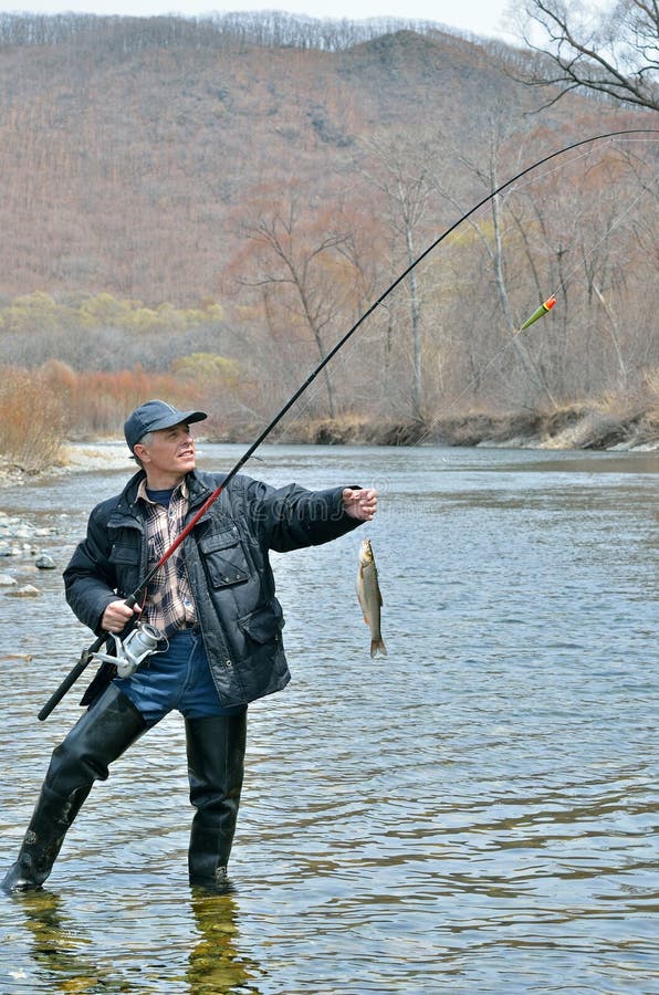 Man on fishing 7 stock image. Image of mature, fisherman - 27600643
