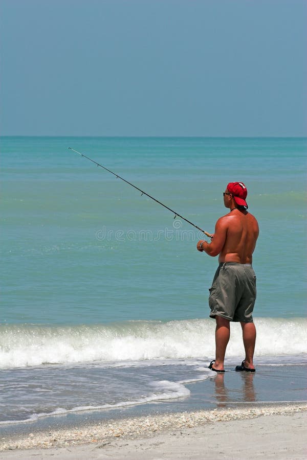 Man Fishing stock image. Image of outdoor, male, sand, standing - 886283