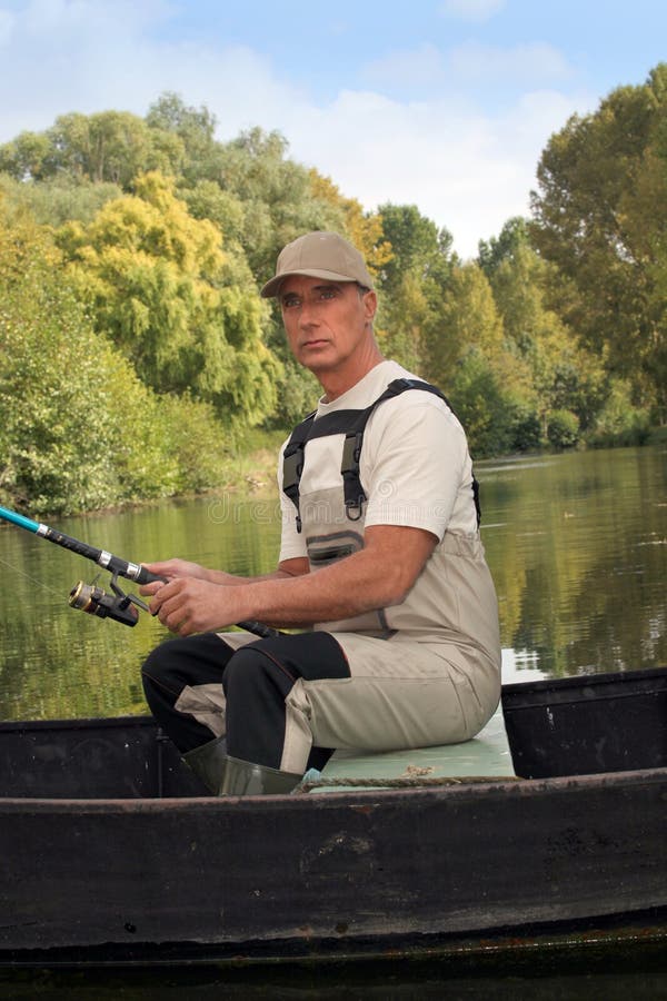 Man fishing stock photo. Image of landscape, overalls - 35201236