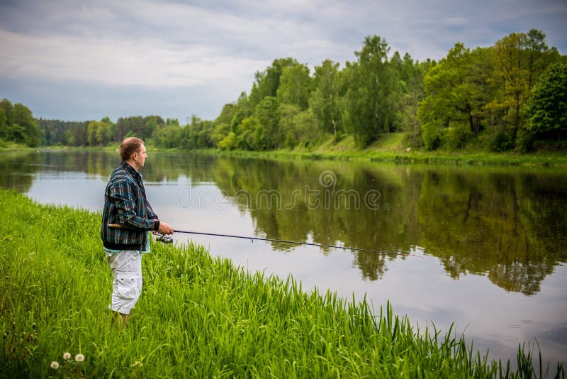Man fishing stock photo. Image of hobby, leisure, male - 69485800