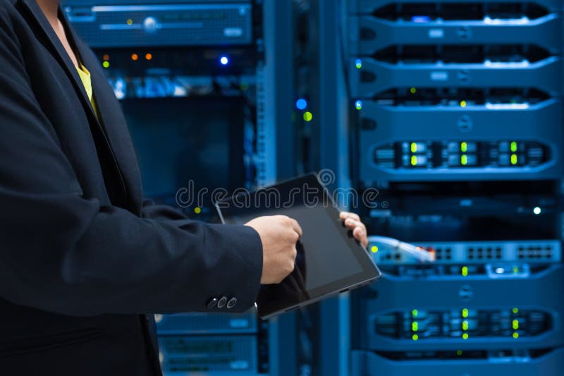 Man in data centre stock photo. Image of information - 104995202