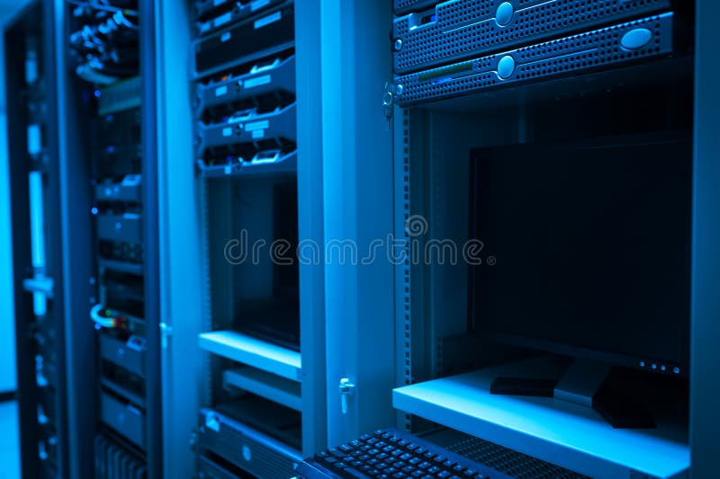 Man Fix Server Network in Data Center Room Stock Photo - Image of ...