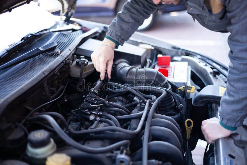 Machine parts. stock photo. Image of occupation, person - 180462674