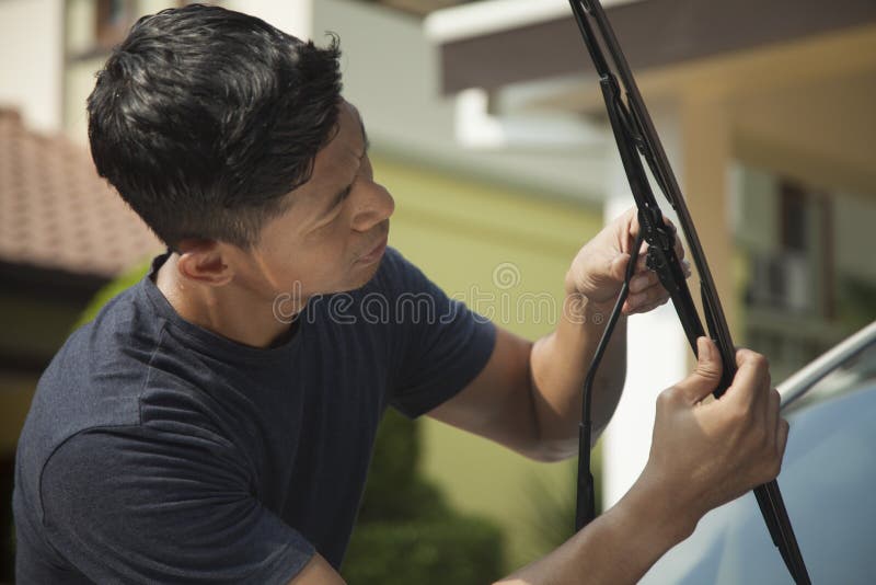Man fixing a car stock image. Image of automotive, transportation ...