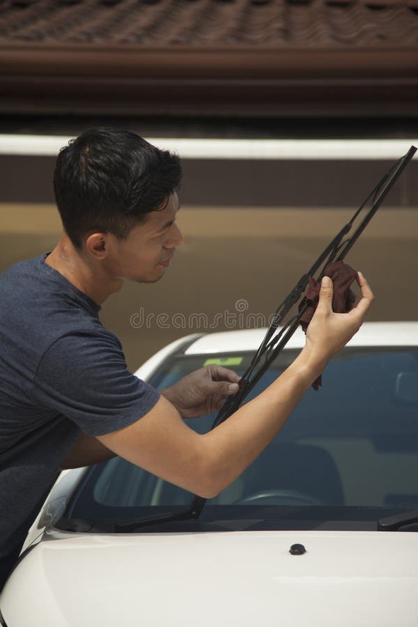 Man fixing a car stock image. Image of opening, breakdowns - 183292635