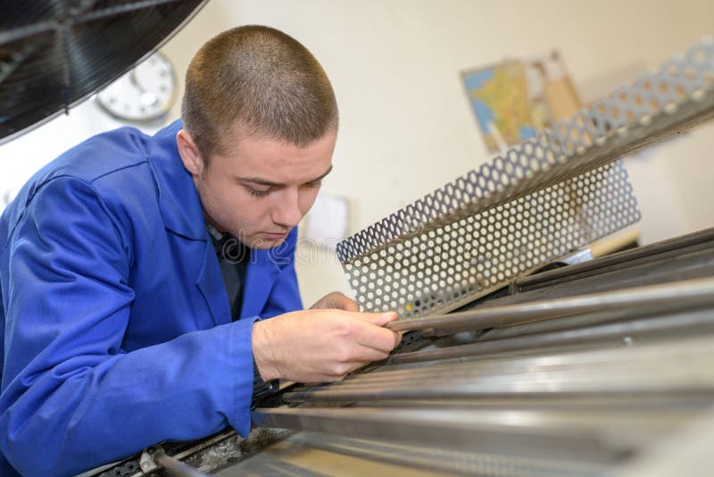 Man fixing metal rod stock image. Image of reinforcement - 122442489