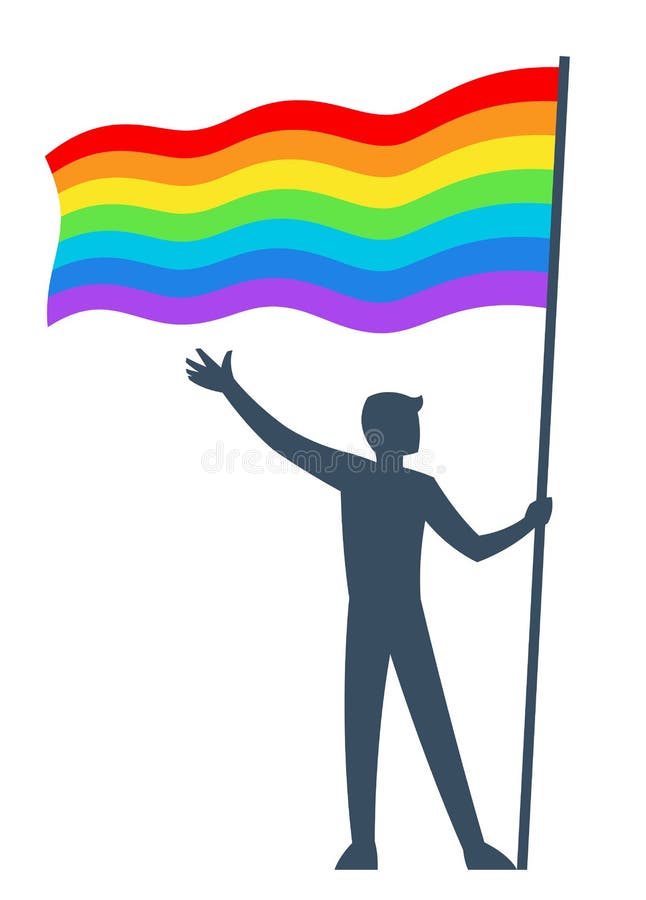 Man with flag stock vector. Illustration of leader, black - 103846499