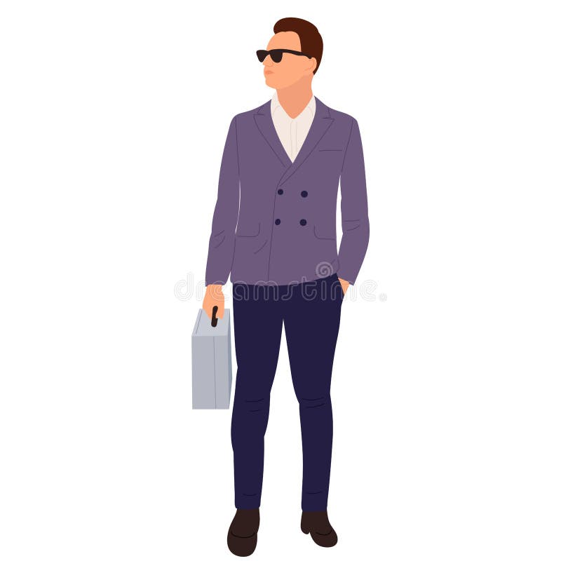 Man Flat Design, on White Background, Isolated Stock Vector ...