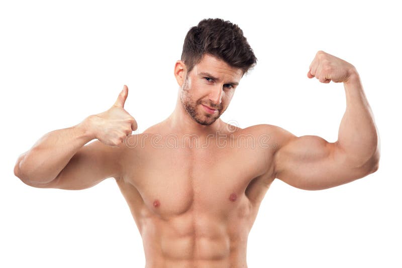 Man Flexing Muscles stock photo. Image of masculine, abdominal - 61219800