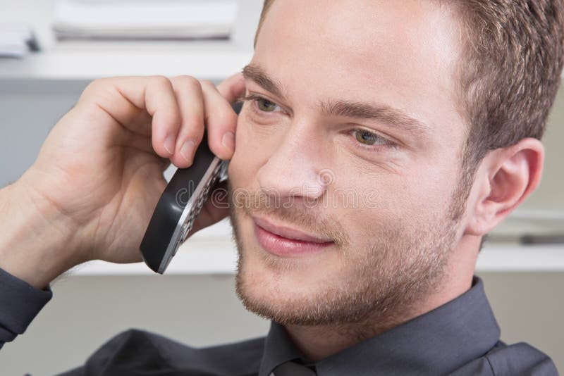 Man flirting on phone stock photo. Image of telephonic - 35690102