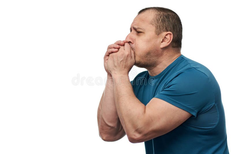 Man with flu coughing stock photo. Image of adult, care - 178307326