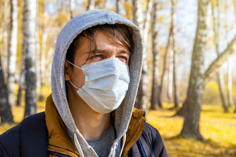 Man in Flu Mask stock image. Image of defence, face - 233336819