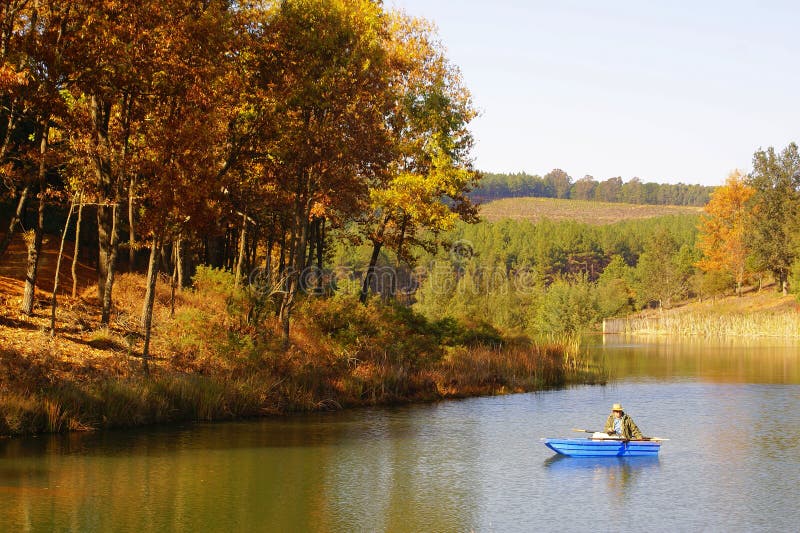 Man fly-fishing stock image. Image of white, paddle, recreation - 5598289