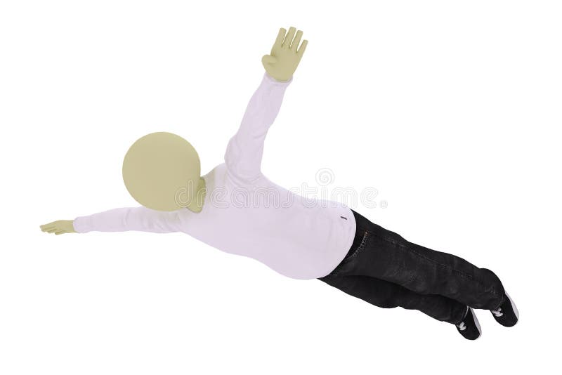 Man fly like bird stock illustration. Illustration of hero - 11438036