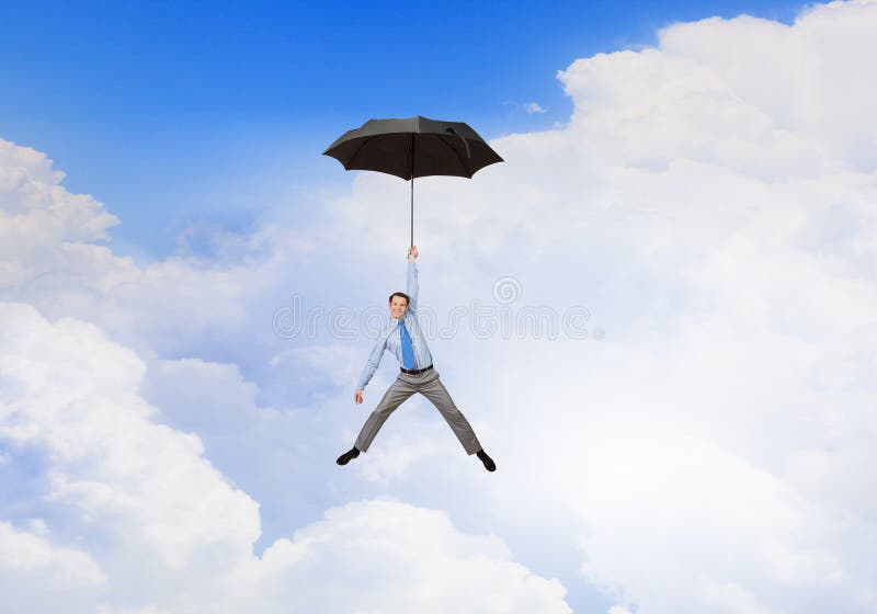Man Flying Sky Umbrella Stock Images - Download 184 Royalty Free Photos
