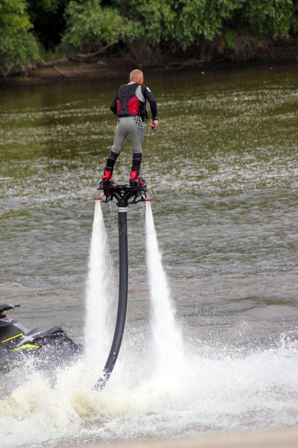 Man on Flyboard. Flyboard on the River Editorial Stock Photo - Image of ...