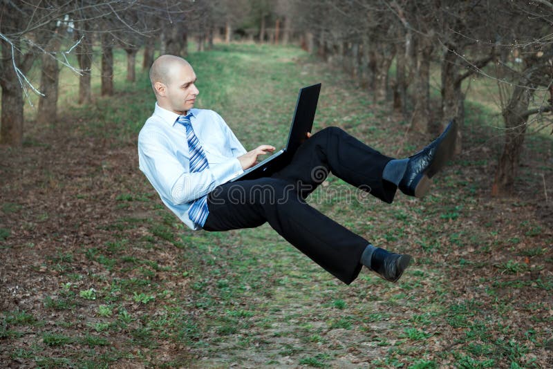 Man flying in the air. stock photo. Image of drop, forward - 60760974