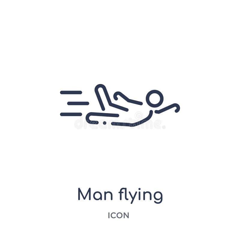 Man Flying Icon from People Outline Collection. Thin Line Man Flying ...