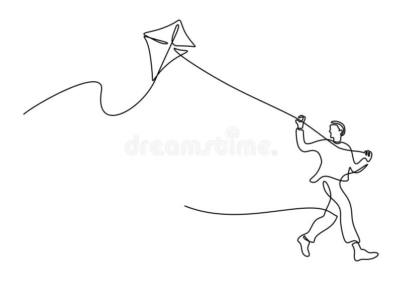 Flying Man Line Drawing Stock Illustrations – 1,395 Flying Man Line ...