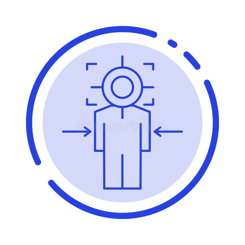 Man, Focus, Target, Achieve, Goal Blue Dotted Line Line Icon Stock ...