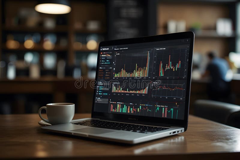 A Man Focuse on the Graph and Complex Data Base Stock Illustration ...