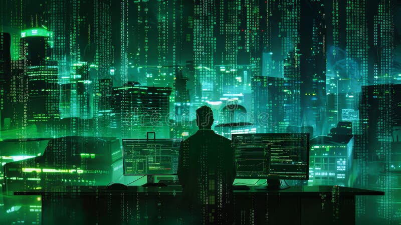 A Man Focused at His Desk, Typing Feverishly on His Computer, Lost in ...