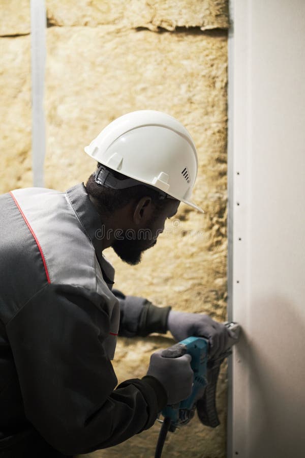 Man Focused on Work stock image. Image of protection - 375616067