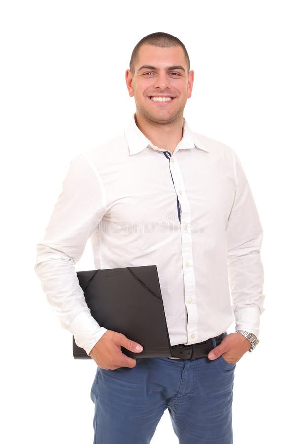 Man with Folder and Papers in His Hands Stock Photo - Image of boss ...