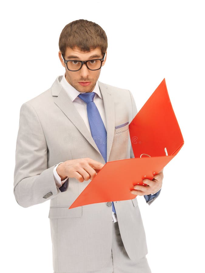 Man with folders stock image. Image of accountant, attractive - 25143495