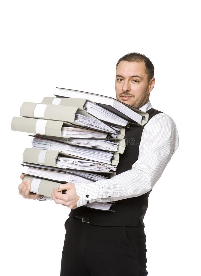Man with folders stock photo. Image of bunch, suit, binder - 9043764