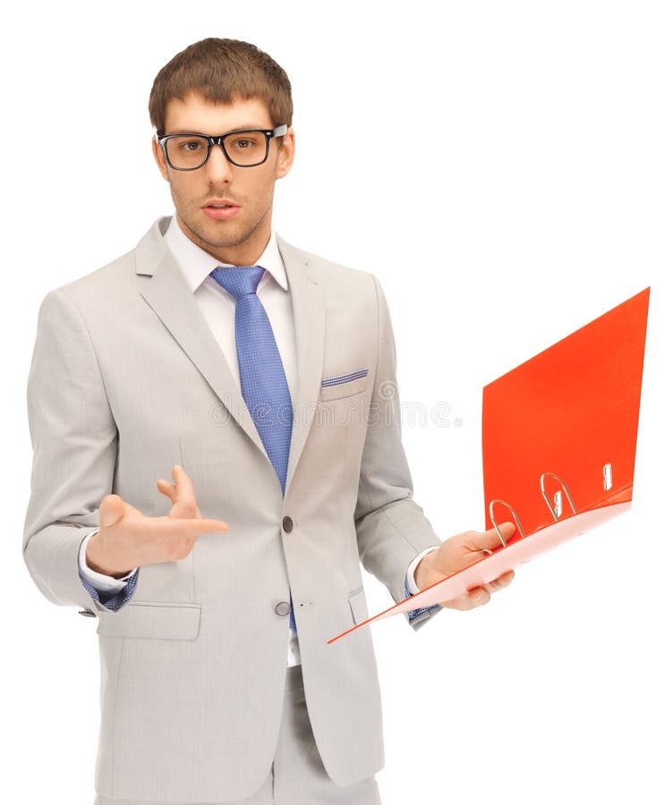 Man with folders stock photo. Image of bright, businesspeople - 39728426
