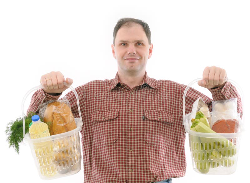 Man Foods Supermarket Baskets Stock Photos - Free & Royalty-Free Stock ...