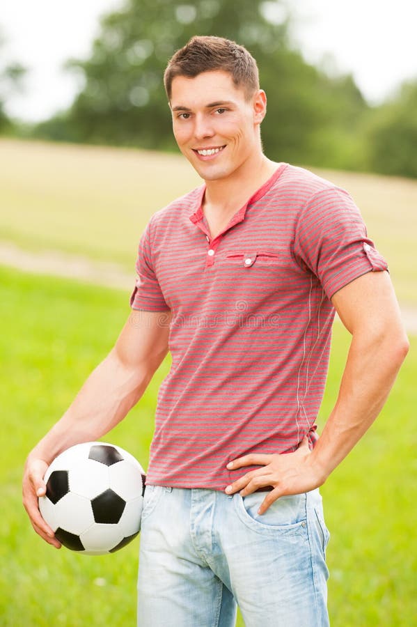 Man with football stock image. Image of garden, sport - 20842315