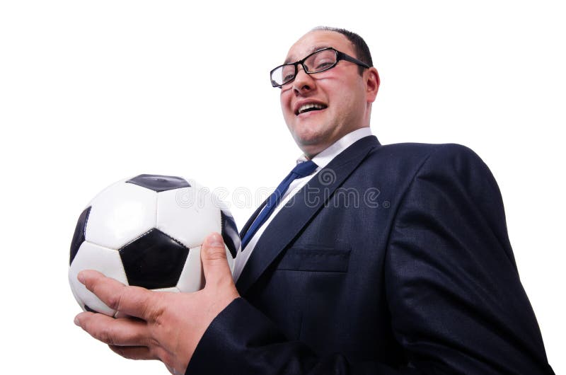 Man with football isolated stock image. Image of businessperson - 44329243