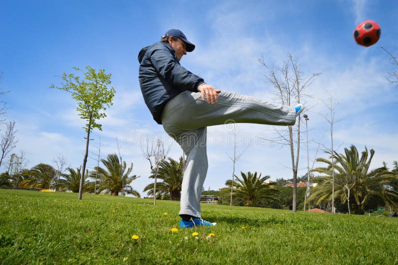 Man with football stock image. Image of game, expression - 66913833