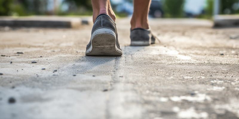 Concrete Pathway Alongside an Urban Canal Going Under an Arched Bridge ...