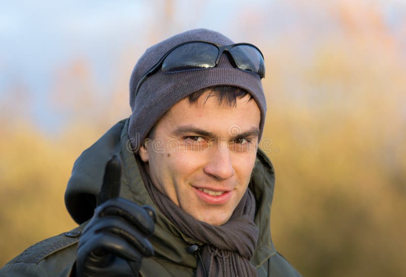 Man with forefinger up stock image. Image of face, happy - 35736189