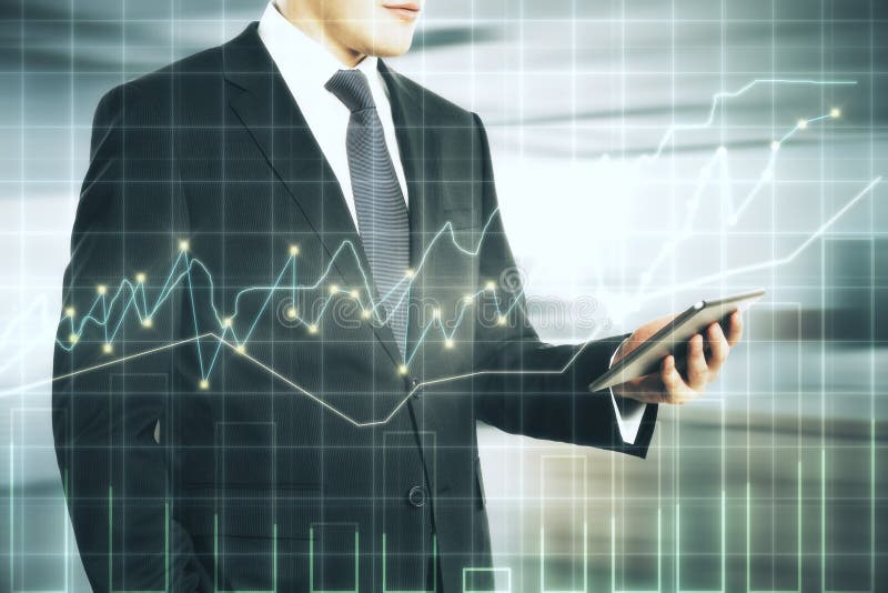 Man with Forex Smartphone Multiexposure Stock Image - Image of bond ...