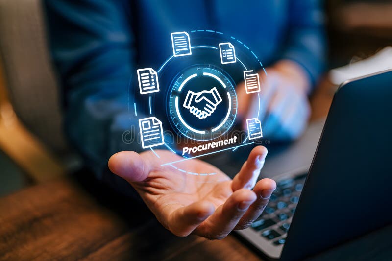 Digital Procurement Process: Modern Businessman S Hand Interacting with ...