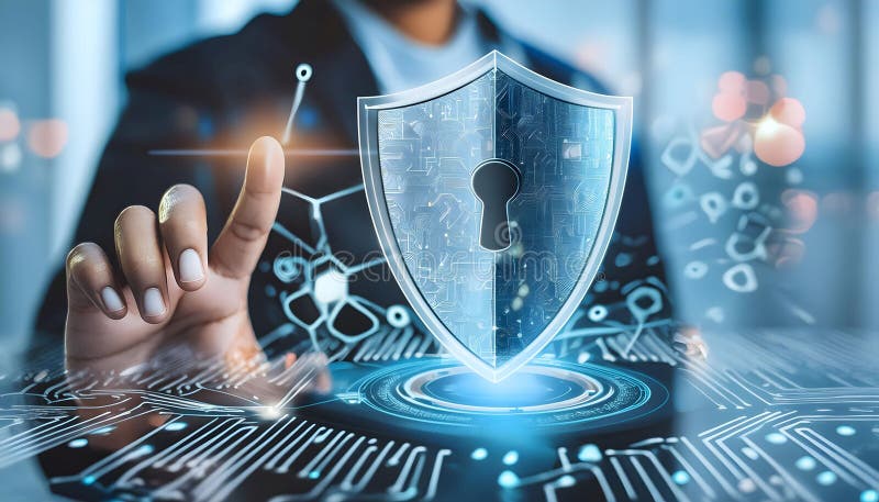 Man Holding Shield in Suit stock illustration. Illustration of business ...