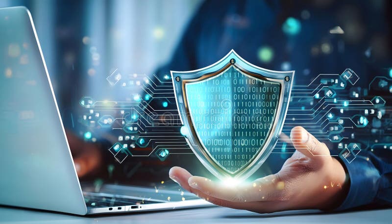 Man Holding Shield in Suit stock illustration. Illustration of design ...