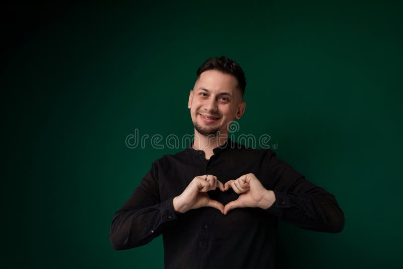 Man Making Heart Shape with Hands Stock Photo - Image of symbol, human ...