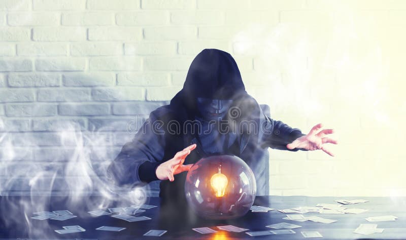 A Man with a Fortune Teller Ball Stock Photo - Image of faith, angry ...