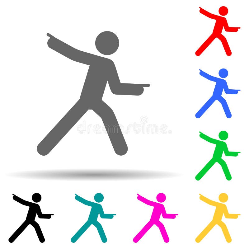 Man Forward, Finger Multi Color Style Icon. Simple Glyph, Flat Vector ...