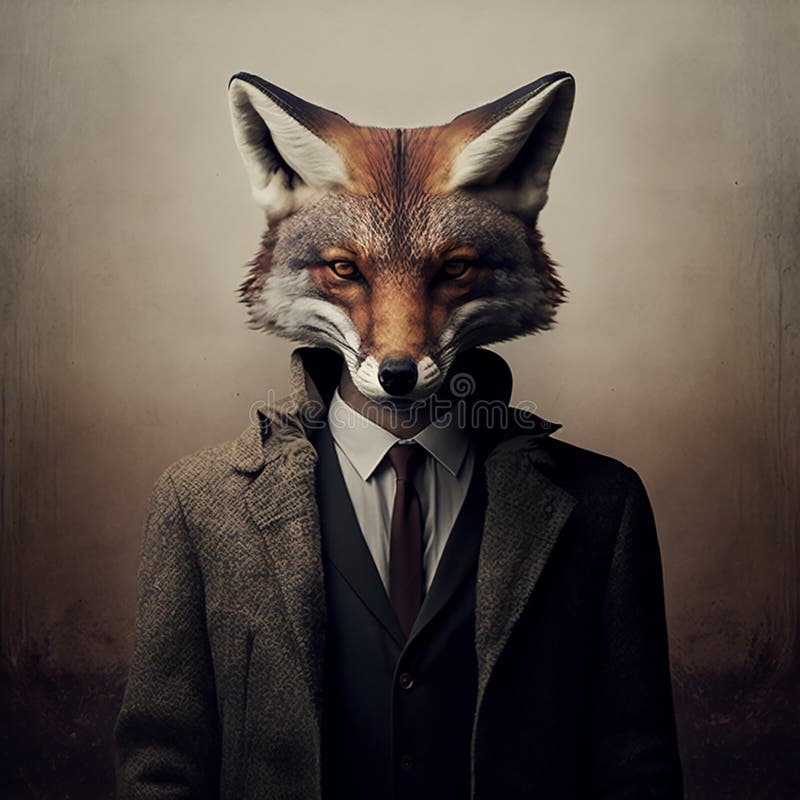 Man with fox head stock image. Image of breed, governor - 268439737