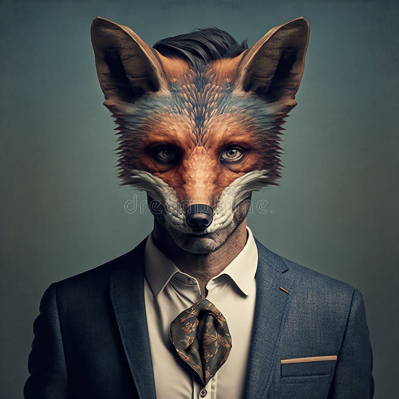 Man with fox head stock image. Image of domestic, business - 268439771