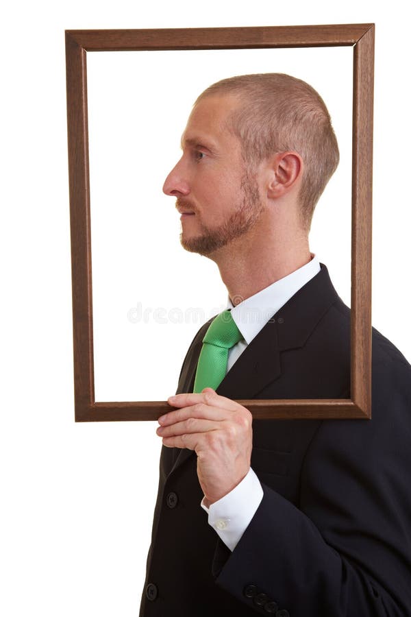 Man in frame stock image. Image of person, observation - 11708673