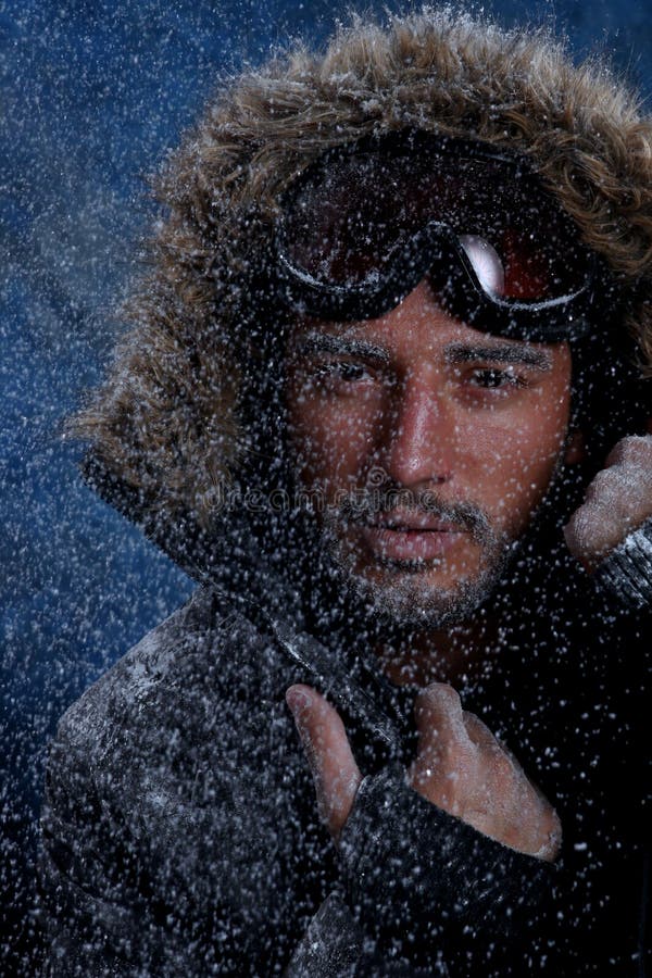 Man Freezing in Cold Weather Stock Image - Image of chilly, happy: 33156103